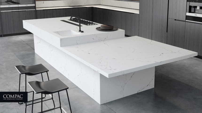 Compac Unique Statuario Gold - Worktops, Flooring, Tiles & Walls