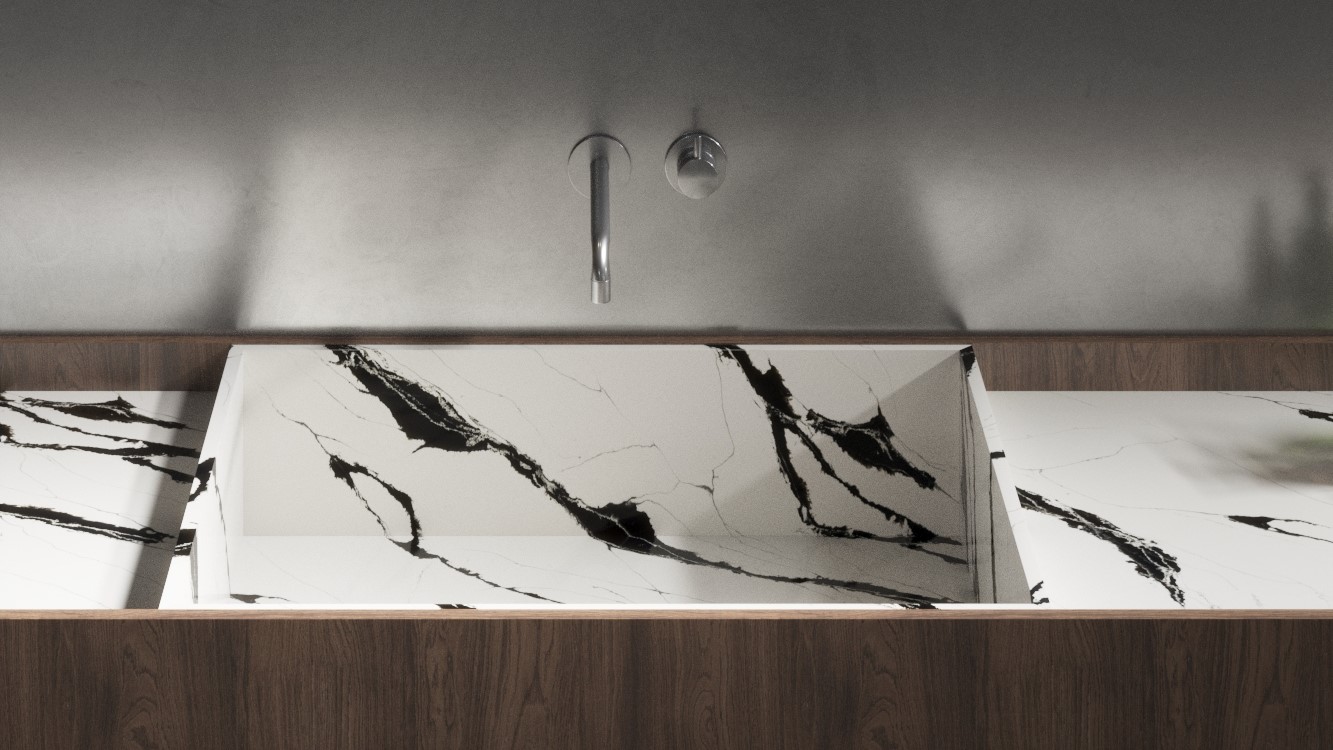 Compac Unique Calacatta Black - Worktops, Flooring, Tiles & Walls